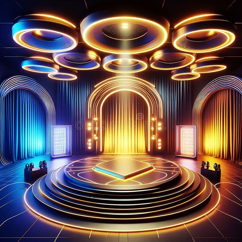 Virtual Podium Stage Illustration Images Stock Image - Image of modern ...