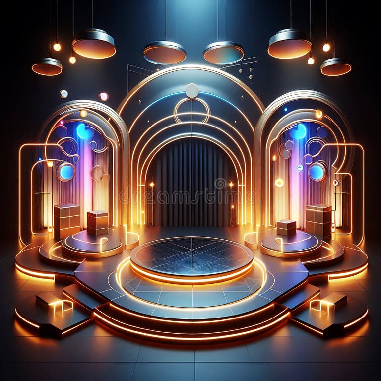 Virtual Podium Stage Illustration Images Stock Photo - Image of minimal ...