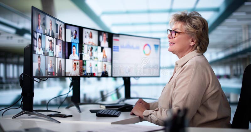 Virtual Presentation or Webinar Stock Image - Image of meet, call ...