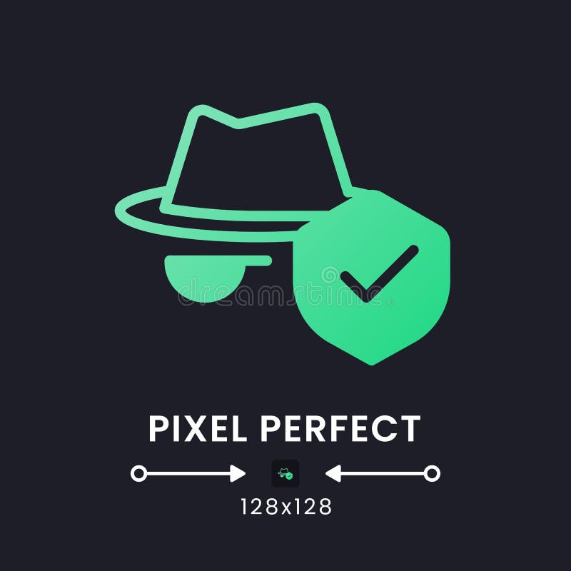 Virtual Private Network Green Solid Gradient Desktop Icon on Black ...