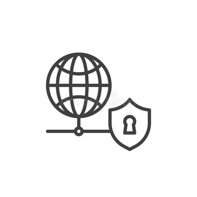 Virtual Private Network Line Icon Stock Vector - Illustration of ...