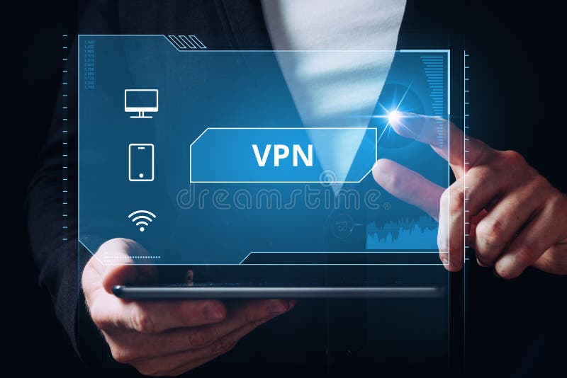 Virtual Private Network or VPN. the Person Connects the Computer, Phone ...
