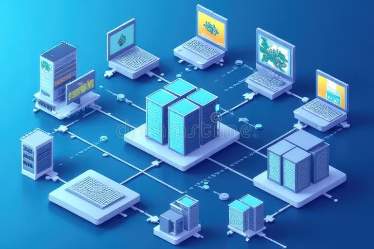 Virtual Private Server Management Overview in OpenVZ Environment Stock Illustration ...