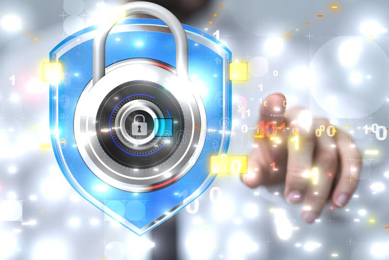 Virtual Projection of a Cyber Shield Protection Stock Image - Image of ...