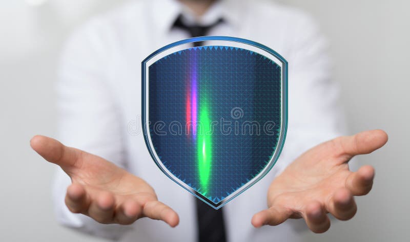 Virtual Projection of Cyber Shield Protection - Data Protection Concept ...