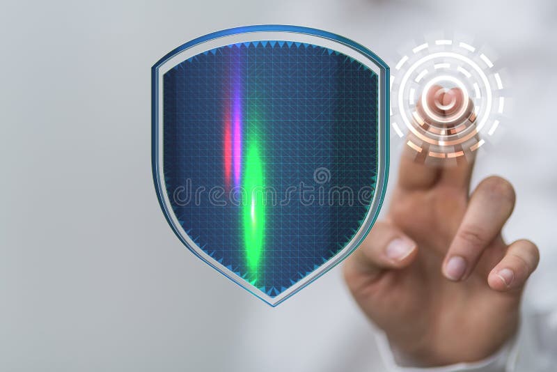 Virtual Projection of Cyber Shield Protection - Data Protection Concept ...
