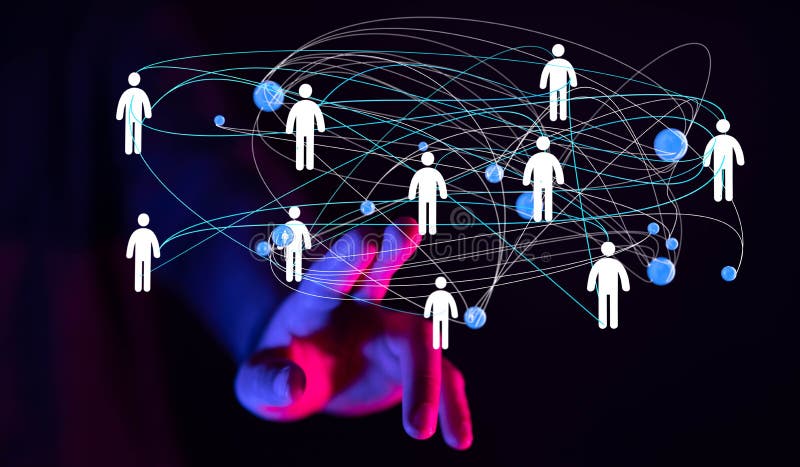 Virtual Projection of a Group of People - Social Media Connection ...