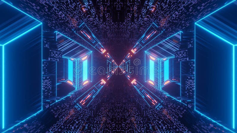 Virtual Projection of Several Lights Flowing Forward with Different ...