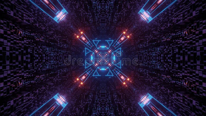 Virtual Projection of Several Lights Flowing Forward with Different ...