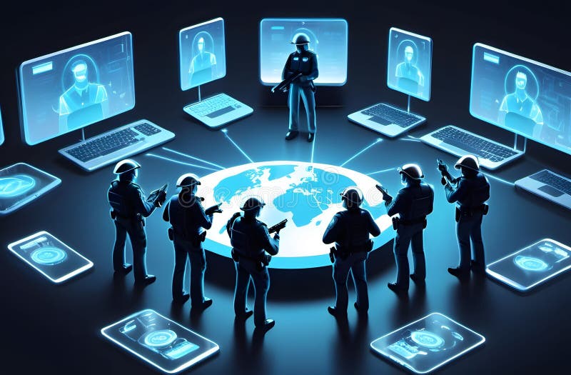 Virtual Raid: Cyber Law _AI Generated Stock Illustration - Illustration ...