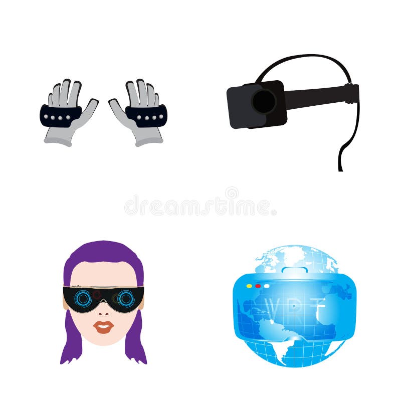 Virtual reailty gaming stock vector. Illustration of female - 90957497