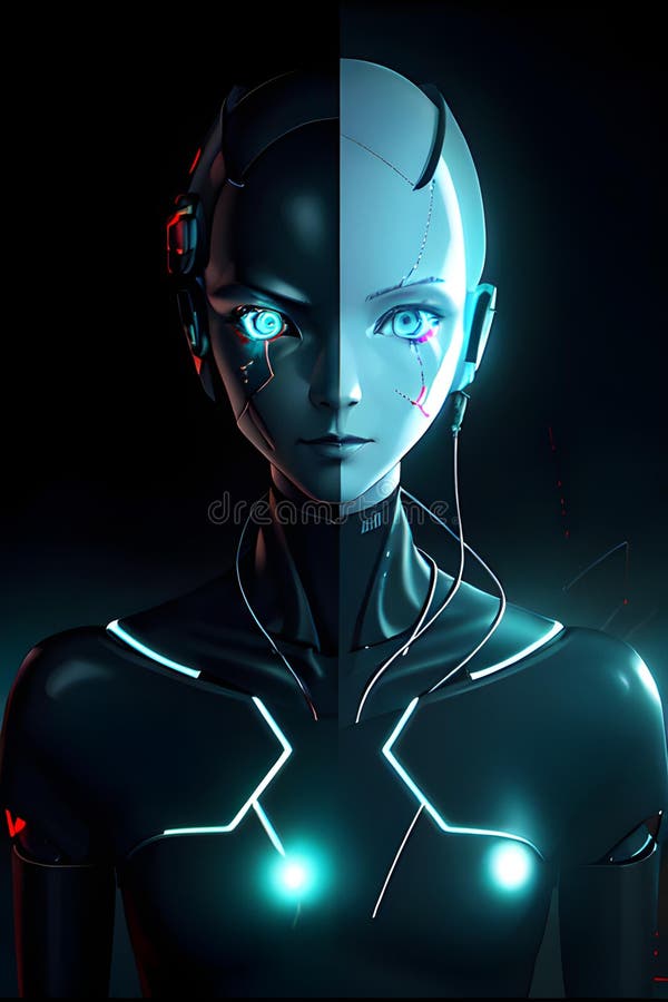 Virtual Reality and Android Illustration Stock Illustration ...