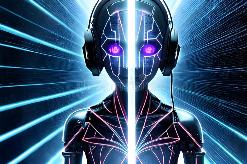 Virtual Reality and Android Illustration Stock Illustration ...