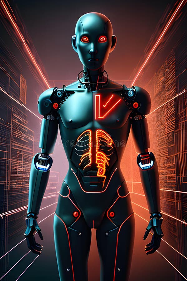 Virtual Reality and Android Illustration Stock Illustration ...