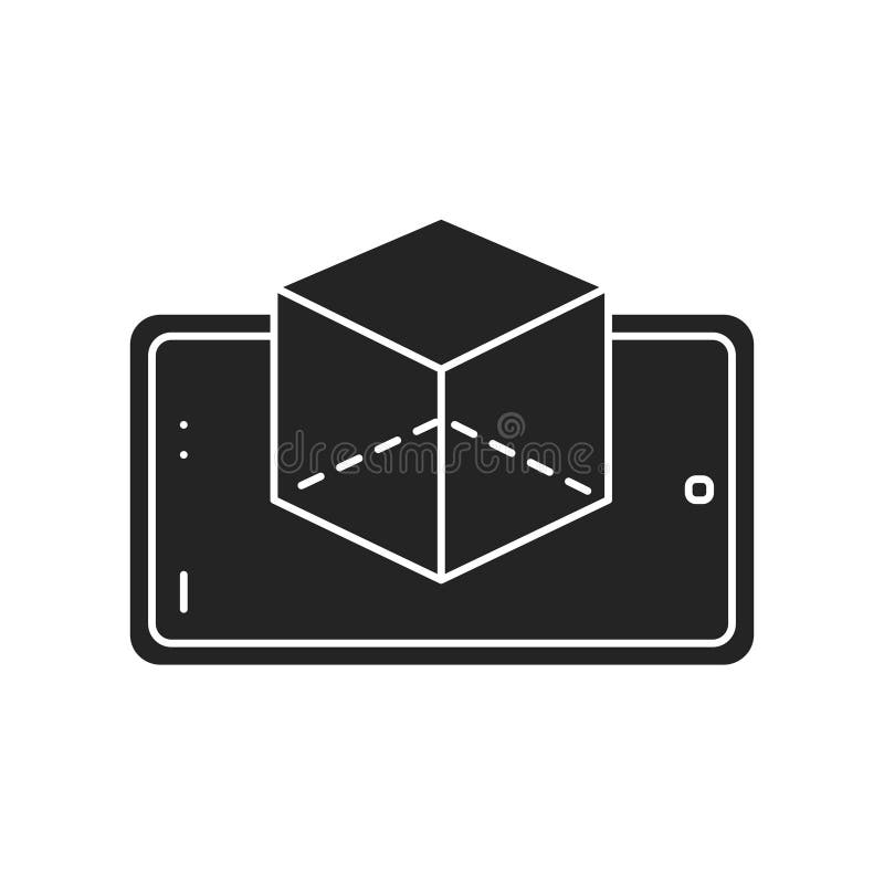 Virtual Reality Apps Black Glyph Icon. Innovative Technology. Pictogram ...