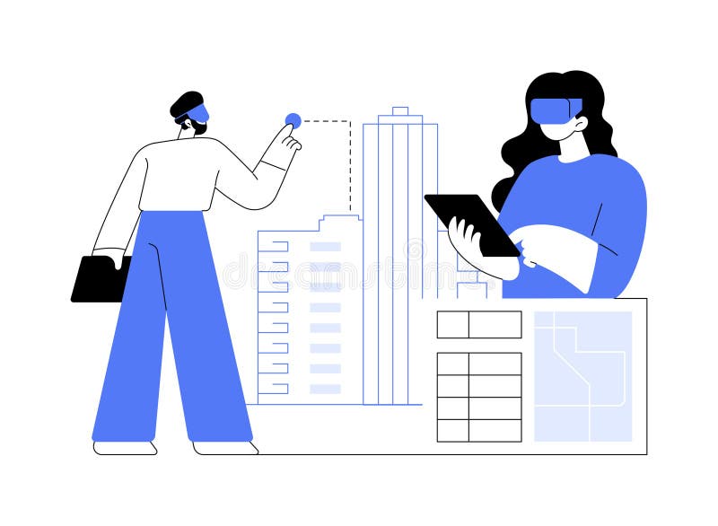 Virtual Reality in Architecture Isolated Cartoon Vector Illustrations ... Virtual Reality in Architecture Isolated Cartoon Vector Illustrations ...