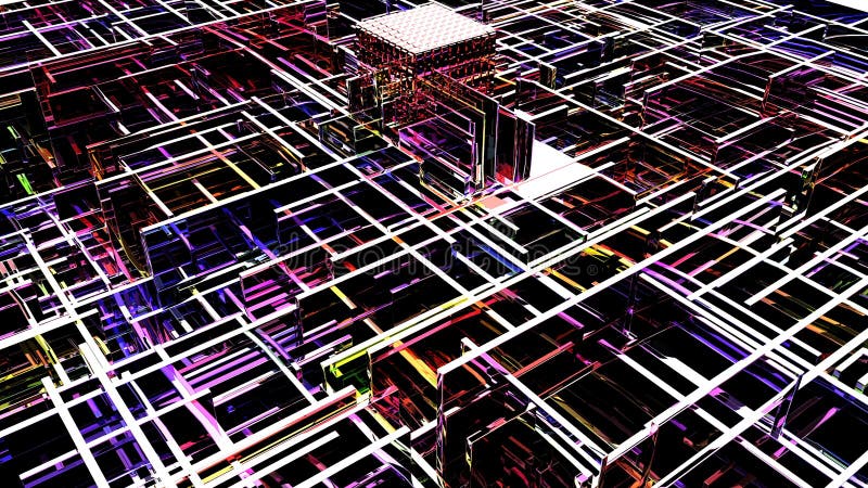 Virtual Reality Architecture Quantum Computer Digital Design Concept ...
