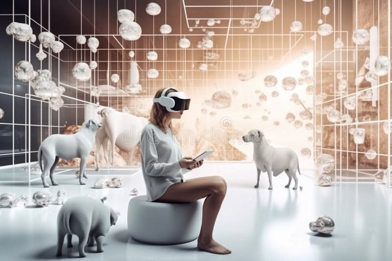 Virtual Reality and Artificial Intelligence Concep. Generative AI Stock ...