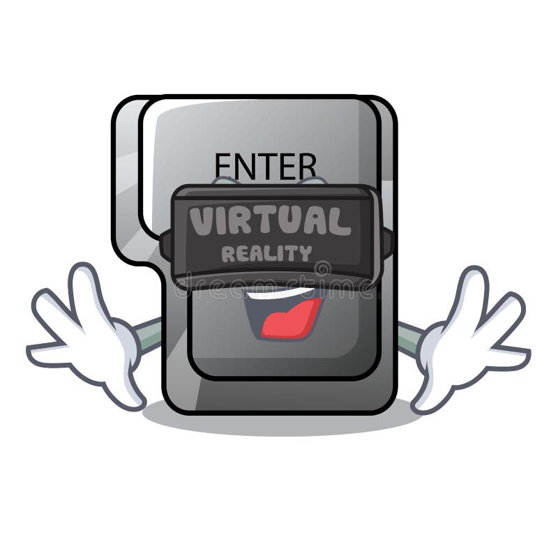 Virtual Reality Button Enter Isolated in the Cartoon Stock Vector ...