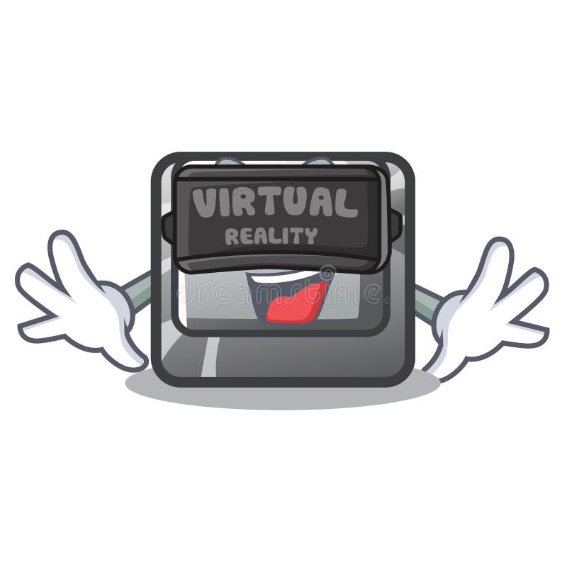 Virtual Reality Button S on a Computer Cartoon Stock Vector ...