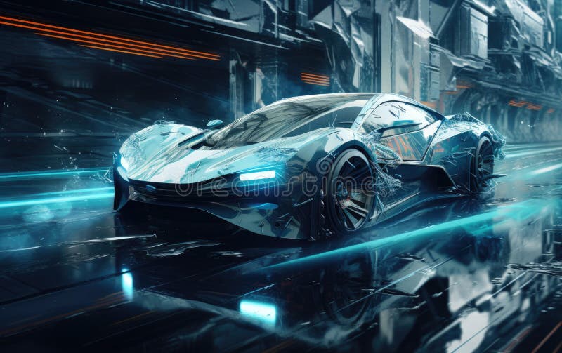 Virtual Reality Car Concept Stock Illustration - Illustration of ...