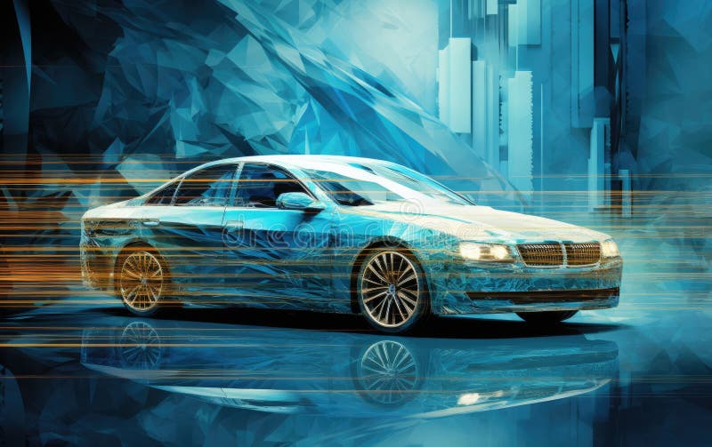 Virtual Reality Car Concept Stock Illustration - Illustration of auto ...