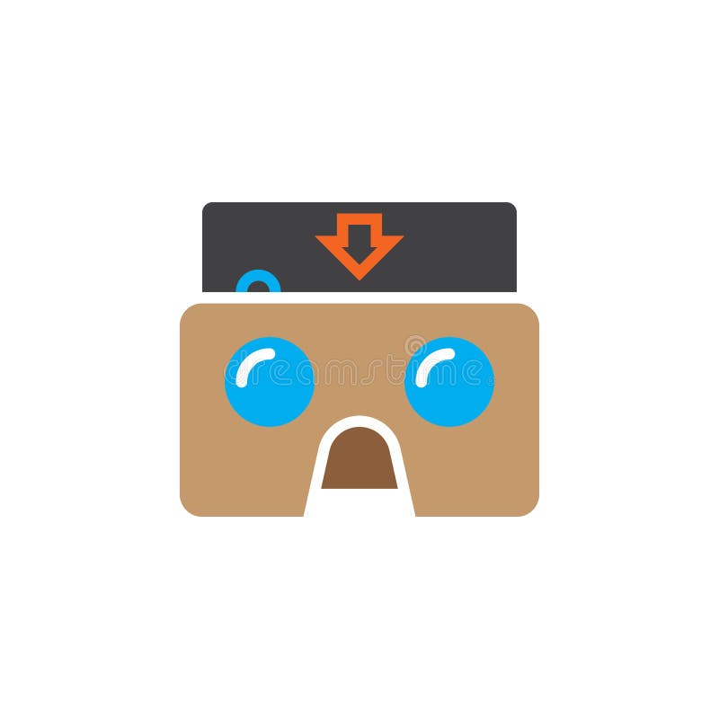 Virtual Reality Cardboard Glasses Icon Vector, Solid Logo Illustration ...