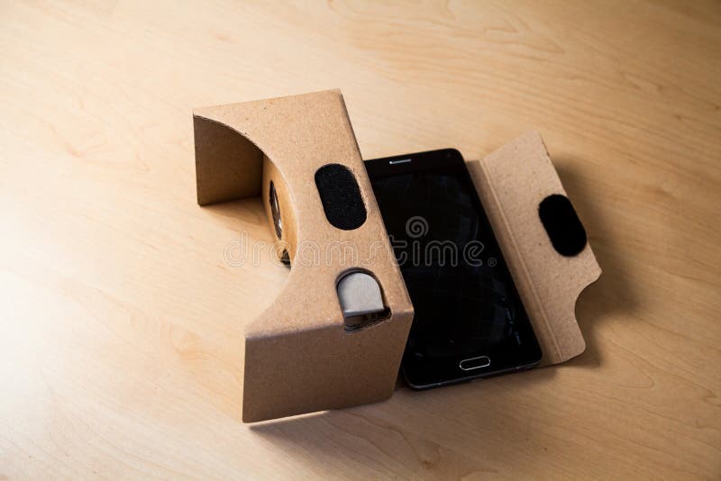 Virtual reality cardboard stock photo. Image of concept - 183458330