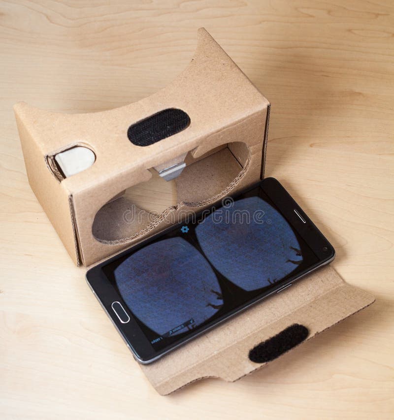 Virtual reality cardboard stock photo. Image of electronics - 183752774