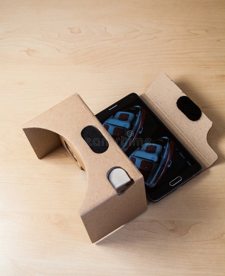 Virtual reality cardboard stock image. Image of headset - 183761787