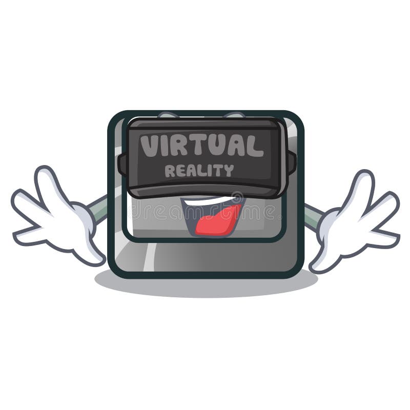 Virtual Reality Character Ctrl Button Attached On Computer Stock Vector