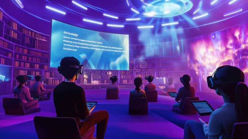 Virtual Reality Classroom with Students Learning in Metaverse with VR ...