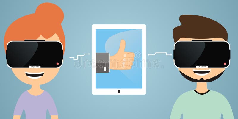 Virtual Reality Communication. Stock Illustration - Illustration of ...