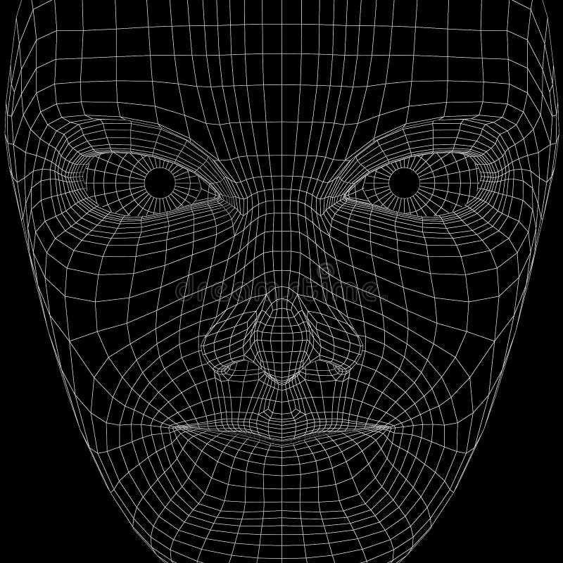 Virtual Reality Concept. Artificial Intelligence. the Human Face of ...