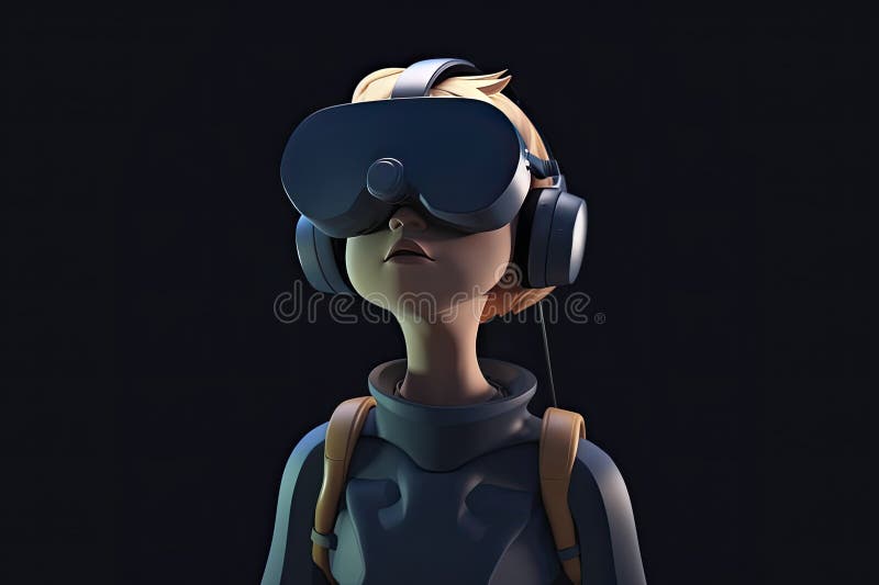 Virtual Reality Concept Character for Meta Verse - 3d Rendering Stock ...