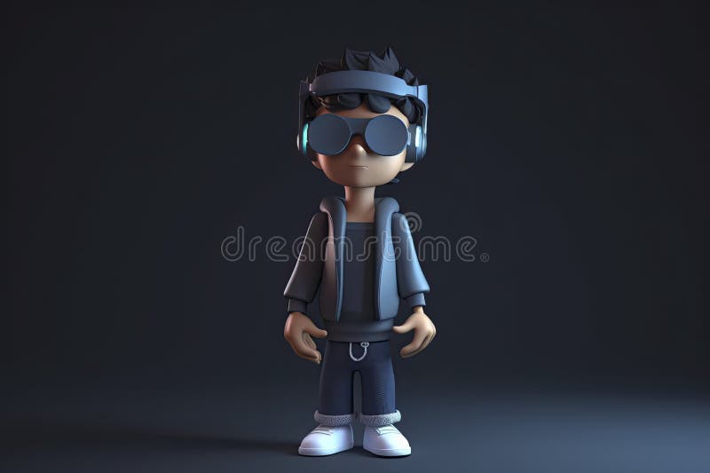 Virtual Reality Concept Character for Meta Verse - 3d Rendering Stock ...