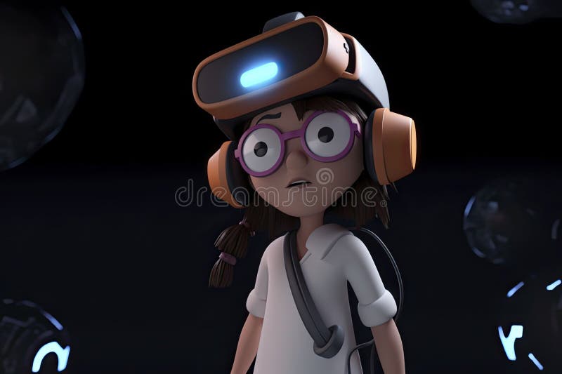 Virtual Reality Concept Character for Meta Verse - 3d Rendering Stock ...