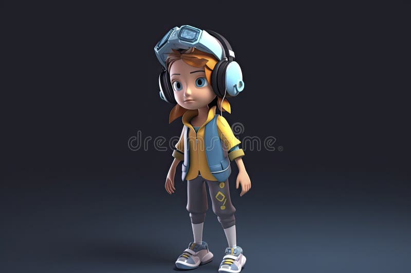 Virtual Reality Concept Character for Meta Verse - 3d Rendering Stock ...