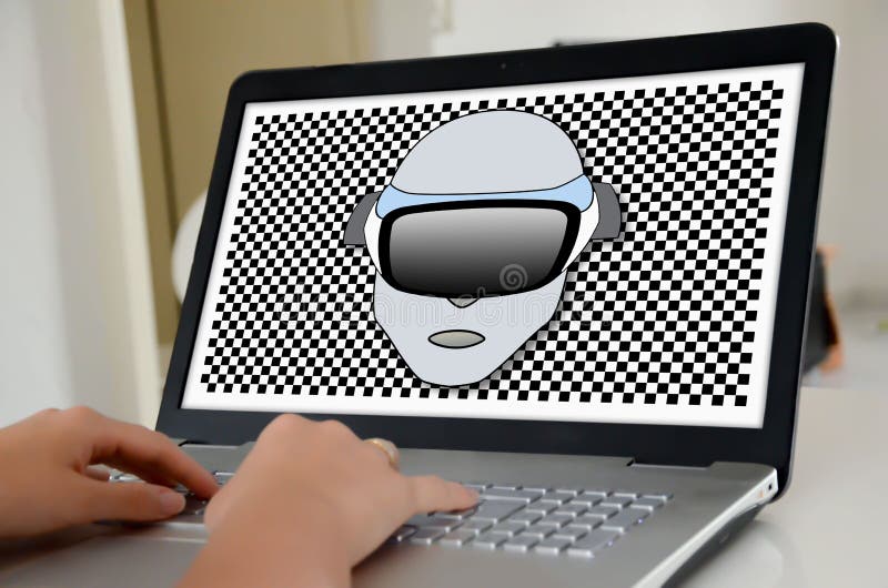 Virtual Reality Concept on a Laptop Screen Stock Image - Image of ...