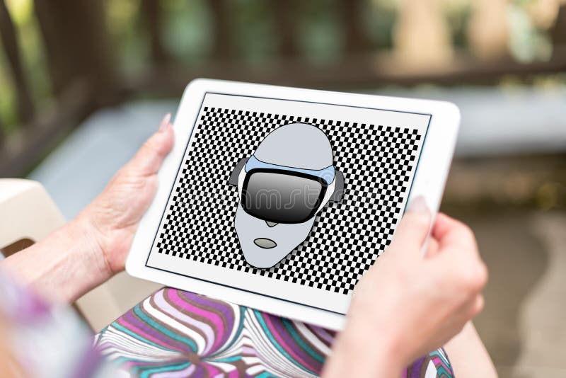 Virtual Reality Concept on a Tablet Stock Photo - Image of digital ...