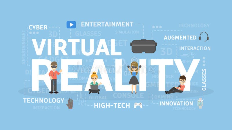 Virtual reality concept. stock vector. Illustration of presentation ...