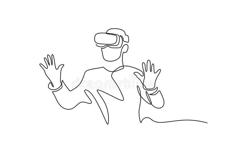Vr One Line Drawing Stock Illustrations – 123 Vr One Line Drawing Stock ...