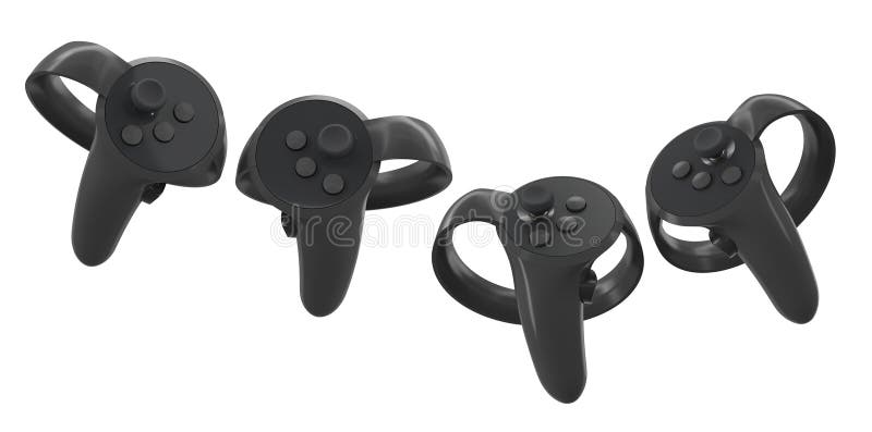 Virtual Reality Controllers for Online Gaming Isolated on White ...