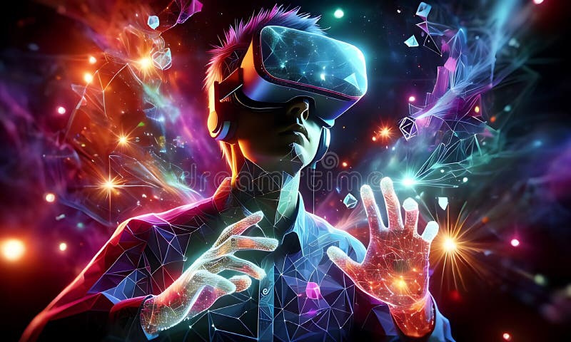 Virtual Reality 3d Cosmic Dream Digital Stock Footage - Video of ...