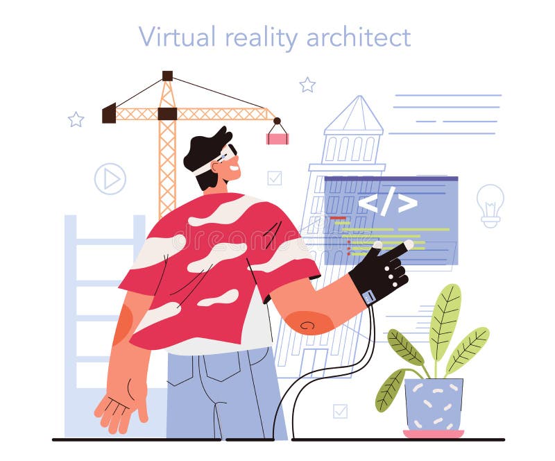 Virtual Reality Designer Concept. Futuristic Digital Innovation Stock ...