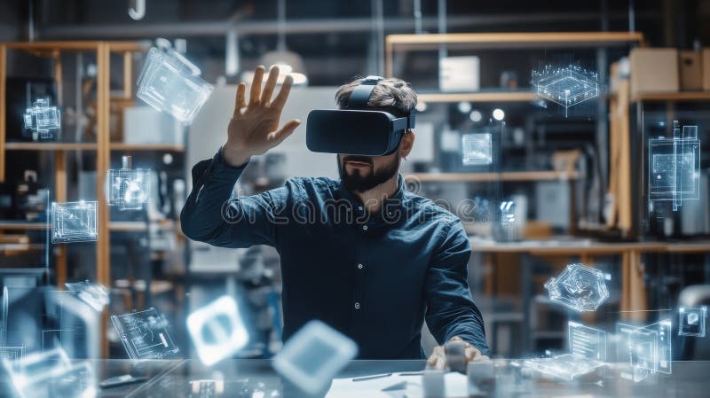 Virtual Reality Designer Creating Immersive Experiences in a Modern ...