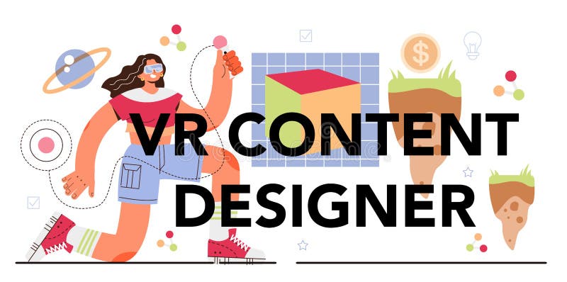 Virtual Reality Designer Typographic Header. Futuristic Digital ...