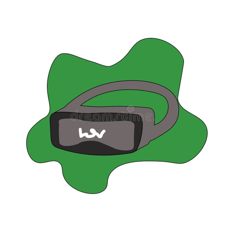 Virtual Reality Device Illustration Isolated in Doodle Style Stock ...