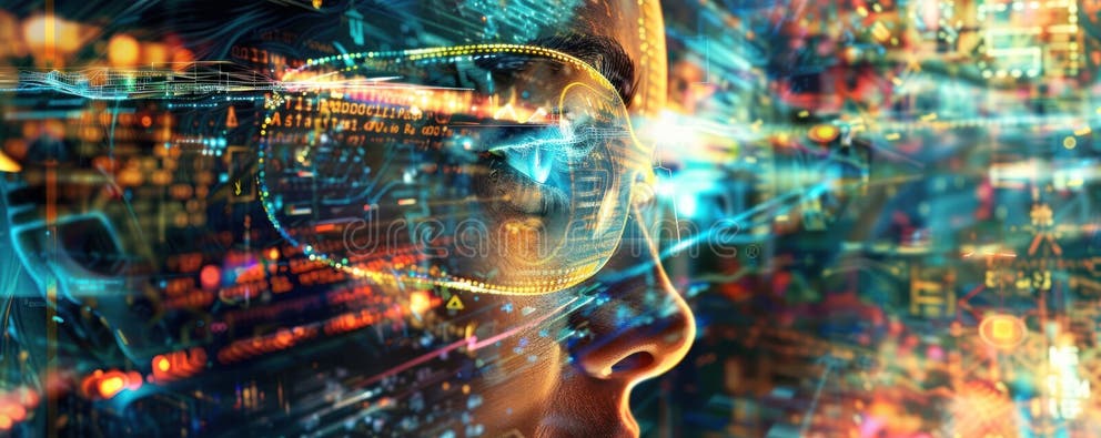 Virtual Reality Dreamscape, Abstract Layers of Digital , Generative Ai ...