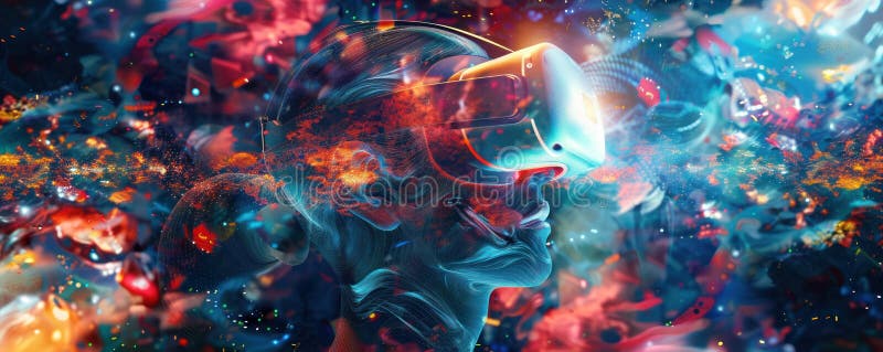 Virtual Reality Dreamscape, Abstract Layers of Digital , Generative Ai ...